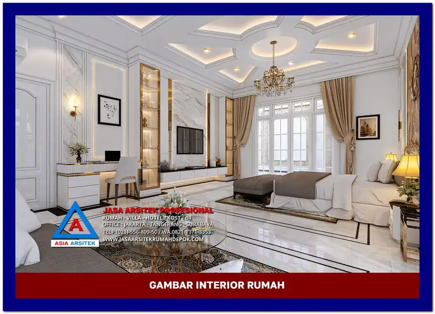 Gambar Desain Rumah Klasik 2 Lantai di lahan 670 m2 - Jasa Arsitek Rumah Depok